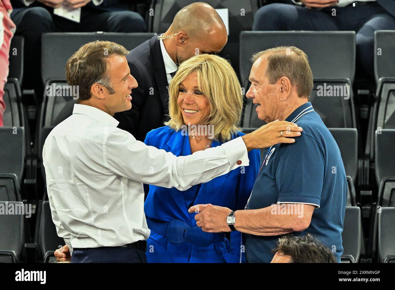 Paris, France. 11th Aug, 2024. French President, Emmanuel Macron with ...