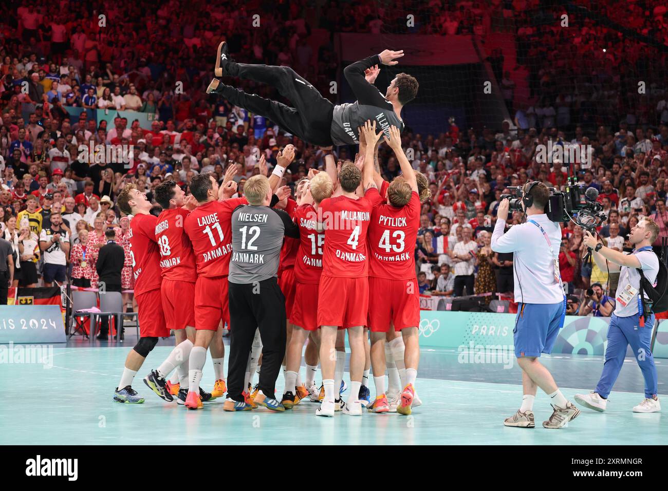 Denmark players celebrate Niklas Landin Jacobsen, Handball, Men's Gold ...