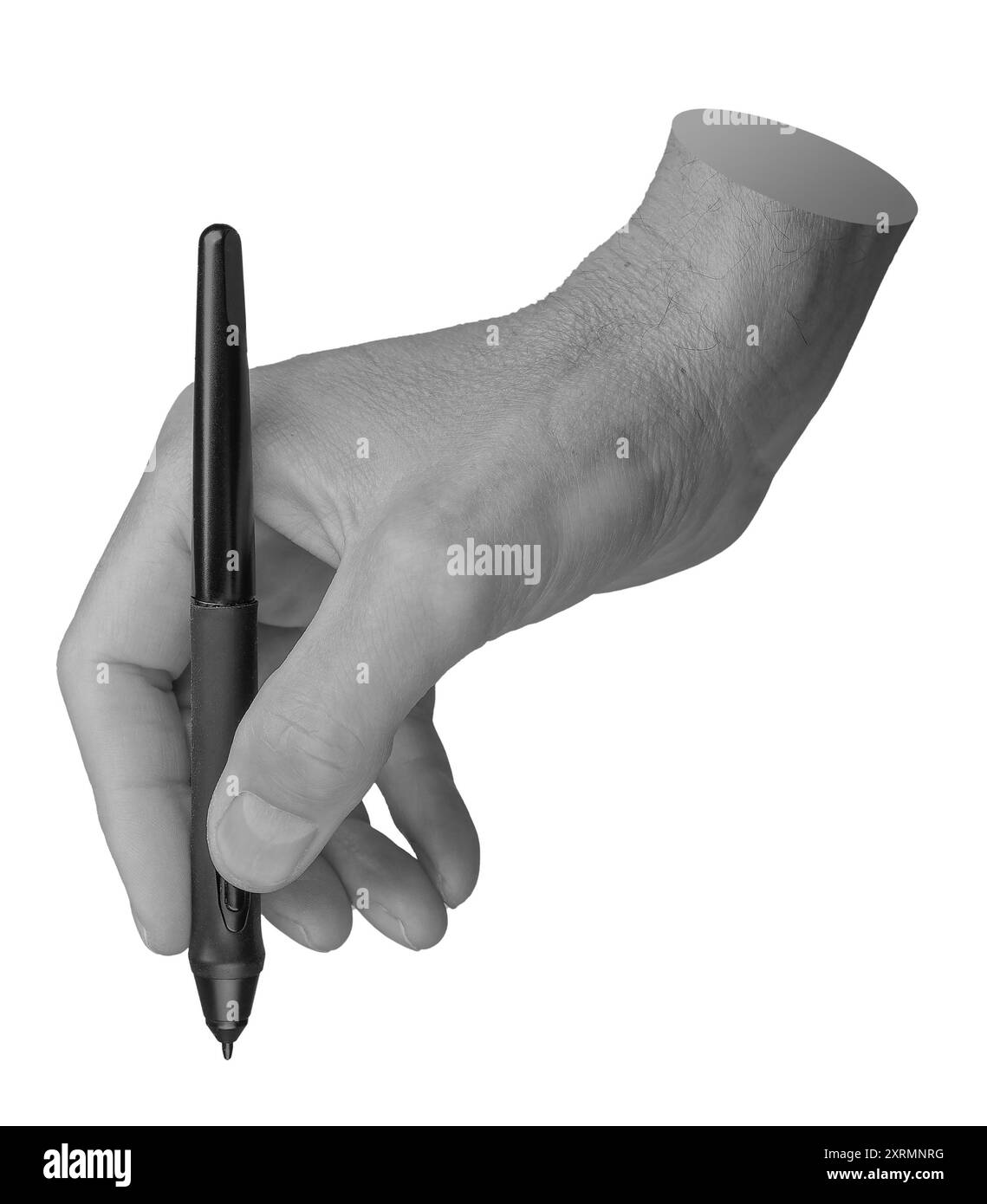 hand hold pen drawing, isolated on white background Stock Photo - Alamy