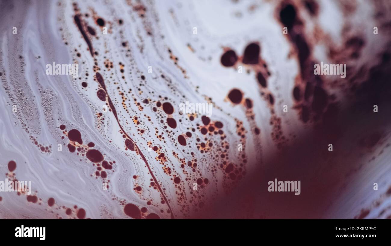 Blur foam flow. Bubble liquid. Defocused purple orange color fizzy ...