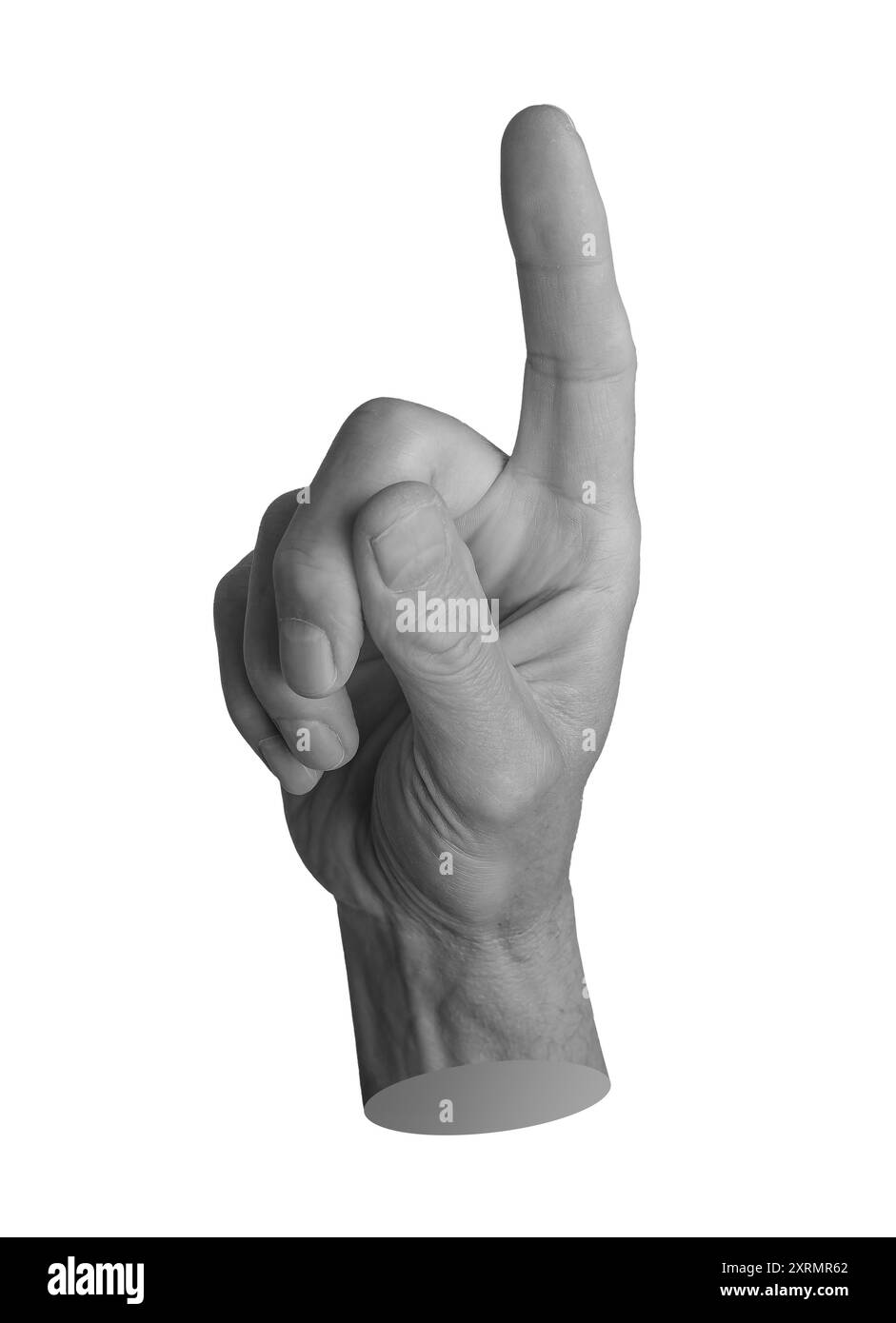 index finger pointing, showing up isolated on white background Stock ...