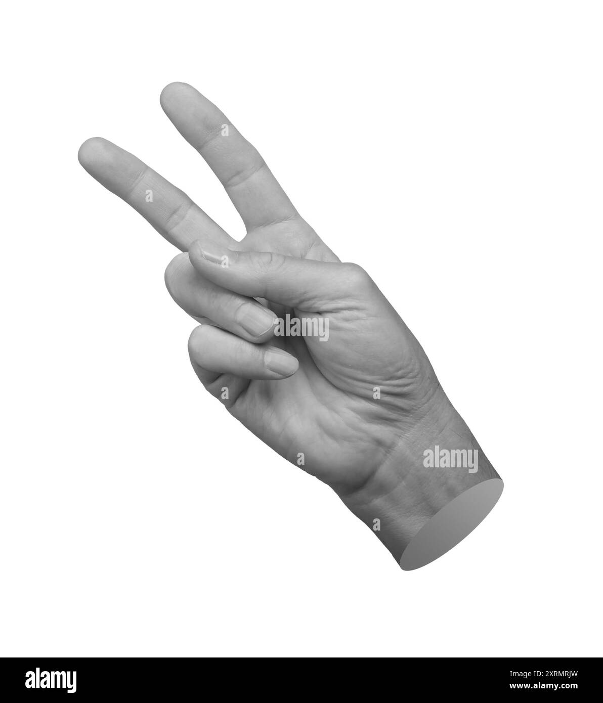 victory sign, V winner gesture isolated on white background Stock Photo ...