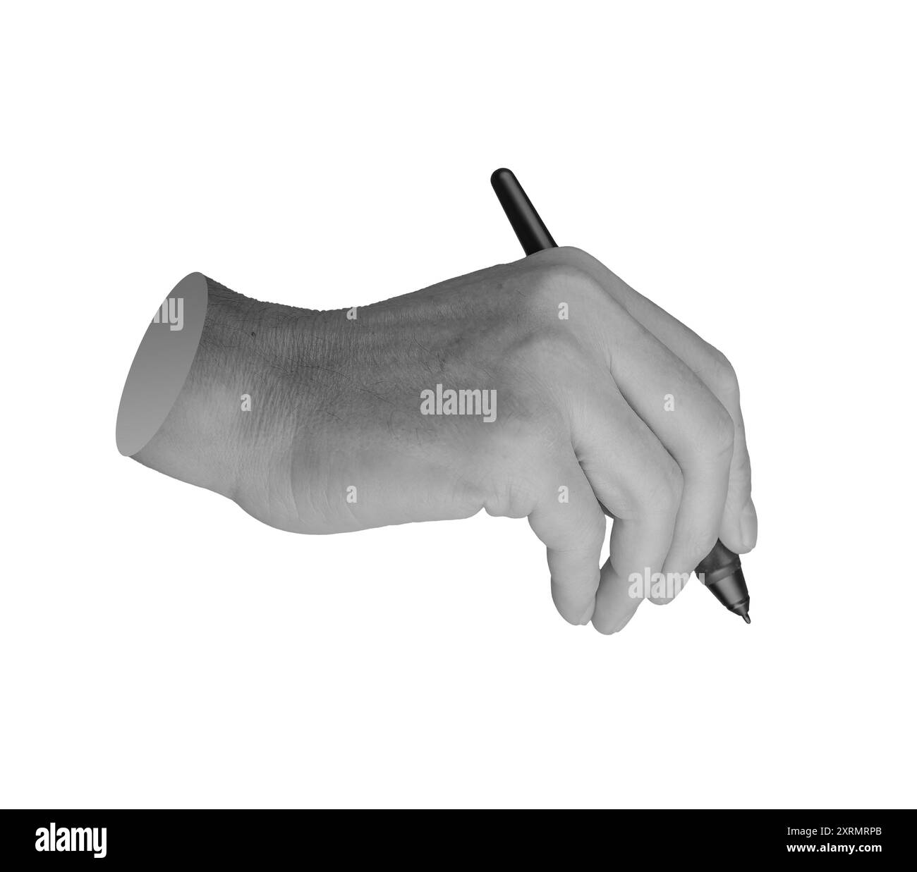 hand holding pen writing, signing, drawing isolated on white background ...