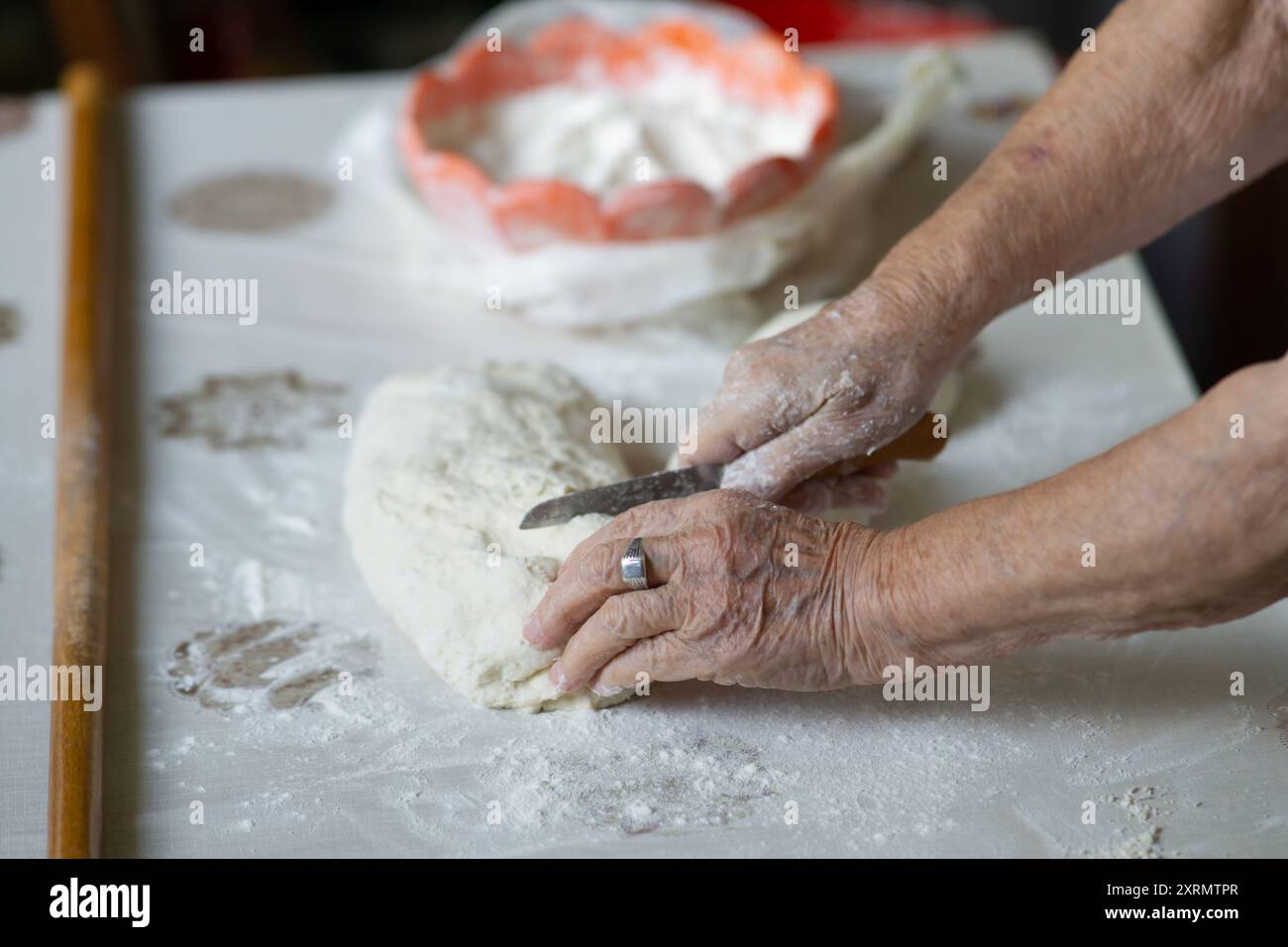 Kneading process in making bread hi-res stock photography and images ...
