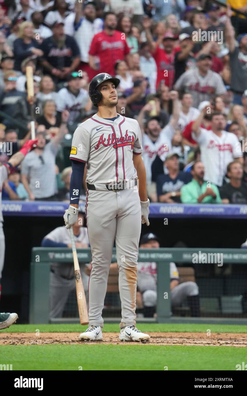 August 10 2024: Atlanta first baseman Matt Olson (28i) hits a homer ...
