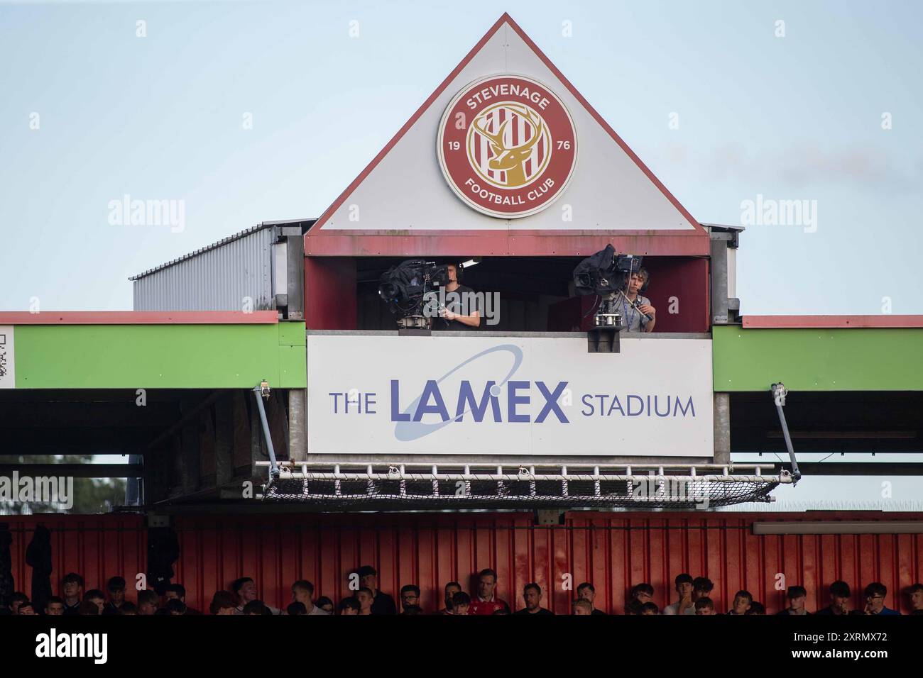 TV cameras on gantry during match at EFL football match Stock Photo - Alamy