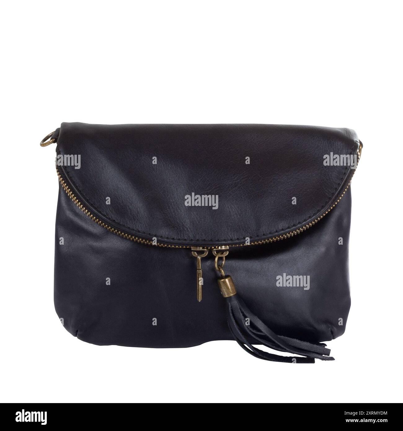 Front view of black Woman clutch bag isolated on white background Stock ...