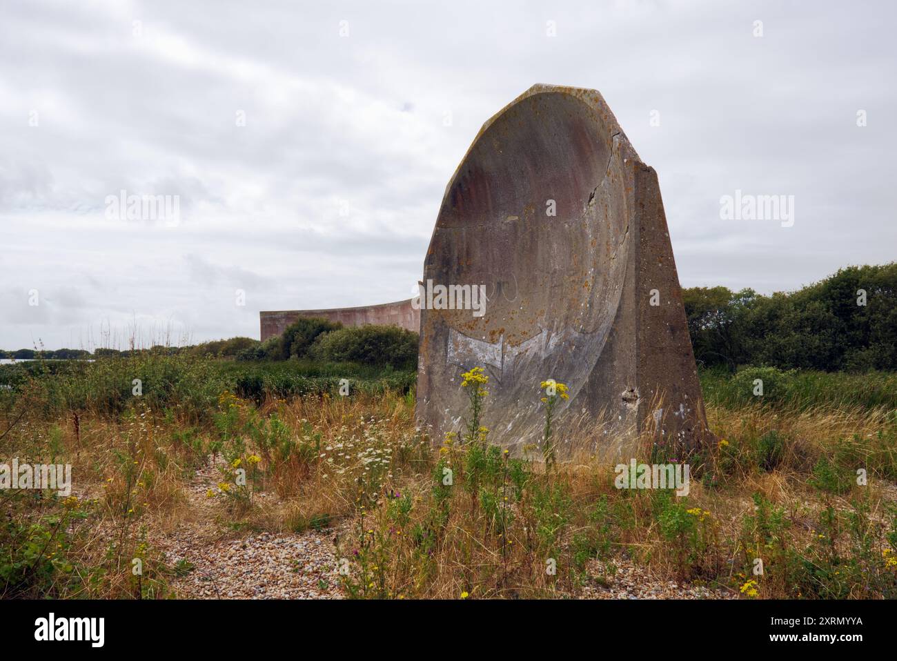 Acoustic sound mirrors at Denge, Kent near Dungeness, England Stock ...