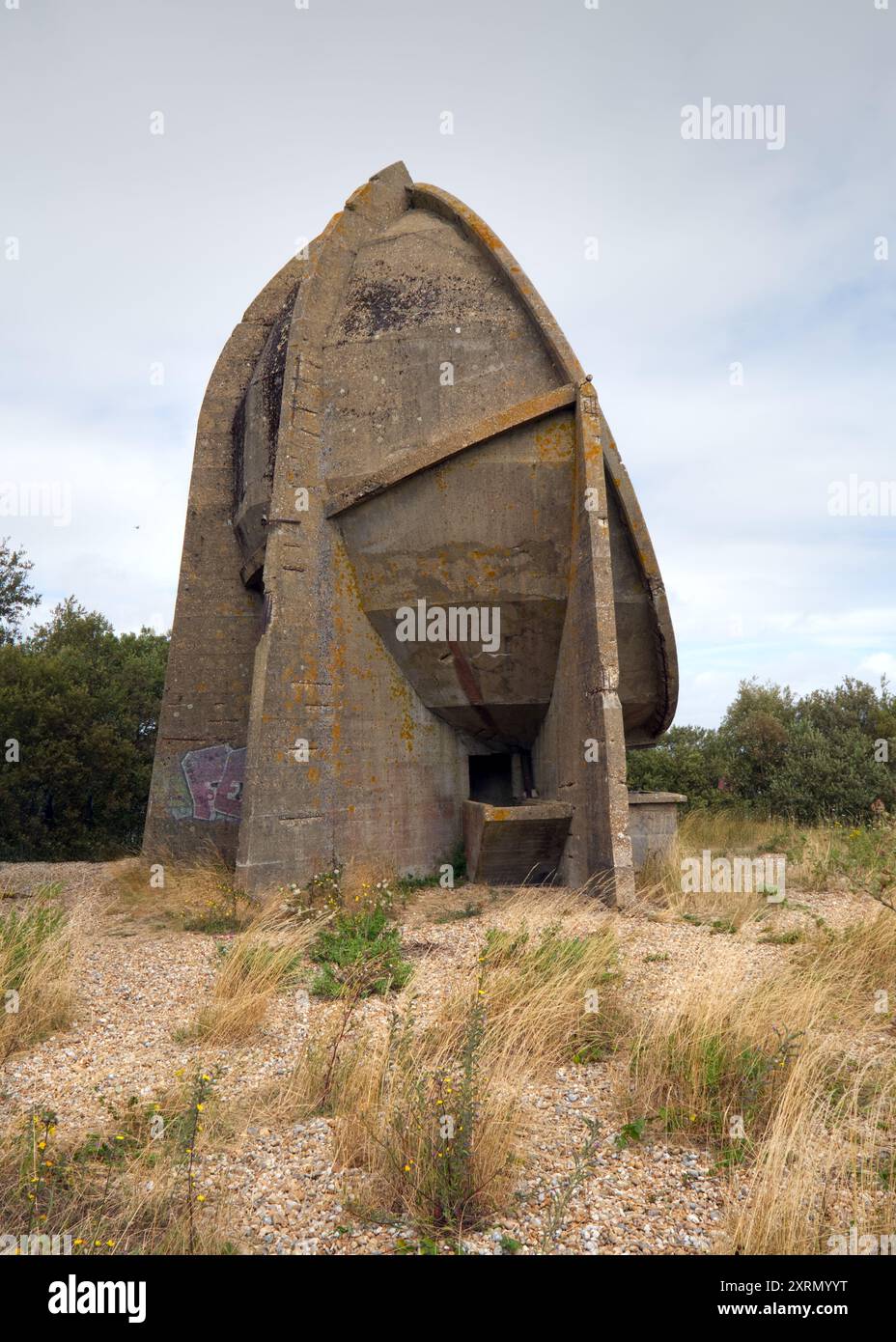 Acoustic sound mirrors at Denge, Kent near Dungeness, England Stock ...