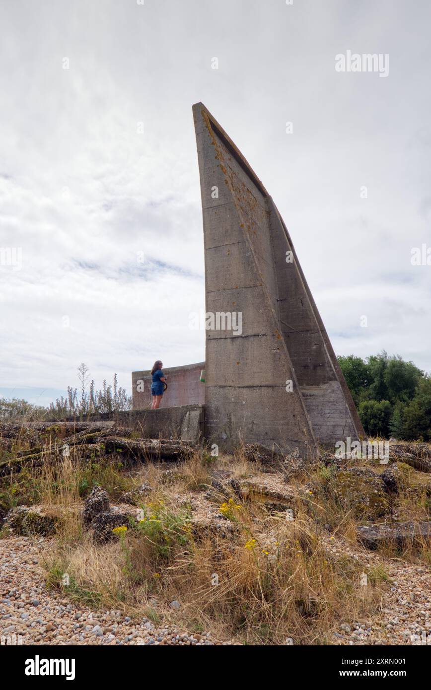 Acoustic sound mirrors at Denge, Kent near Dungeness, England Stock ...