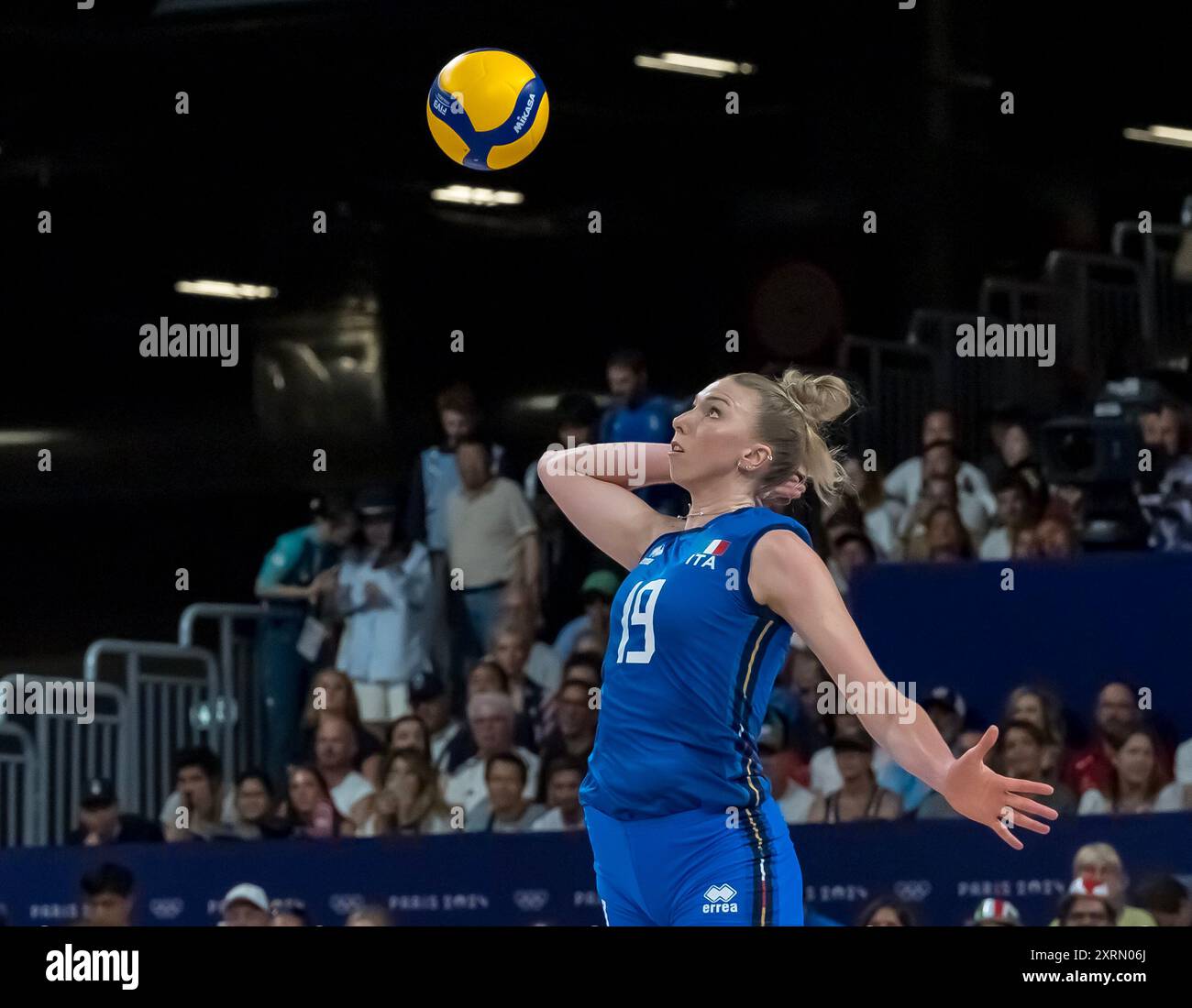 Paris, Ile de France, France. 11th Aug, 2024. Italy middle blocker ...