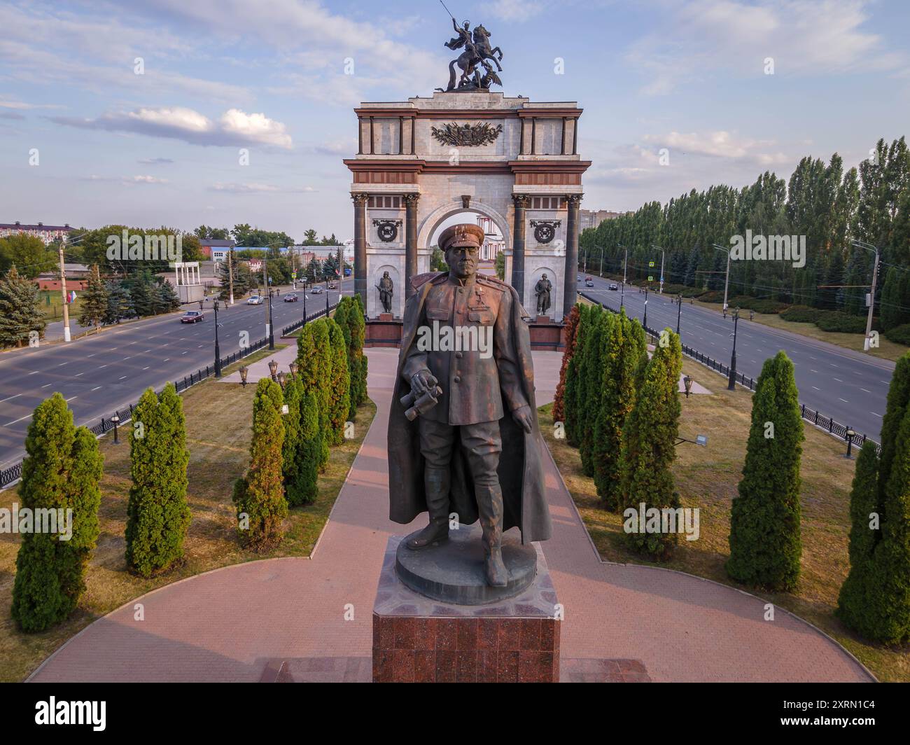 The monument of Marshal Zhukov (Soviet commander in WWII) at Kursk ...