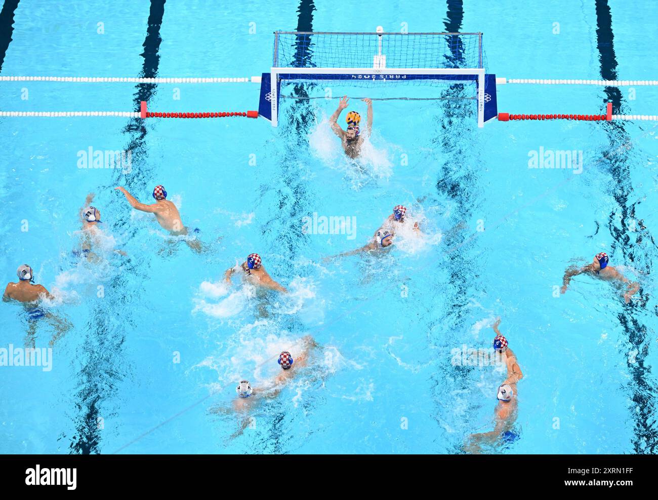 Paris, France. 11th Aug, 2024. Toni Popadic (up) of Croatia competes ...