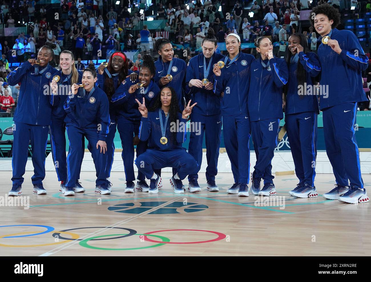 Paris, France. 11th Aug, 2024. Gold medalists team the United States ...