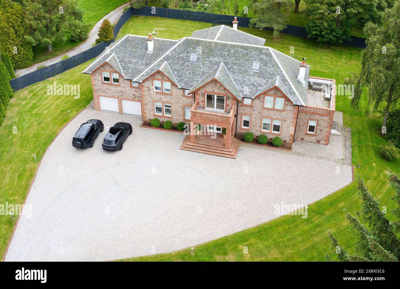 Luxury house viewed from above in Kilmacolm Stock Photo - Alamy