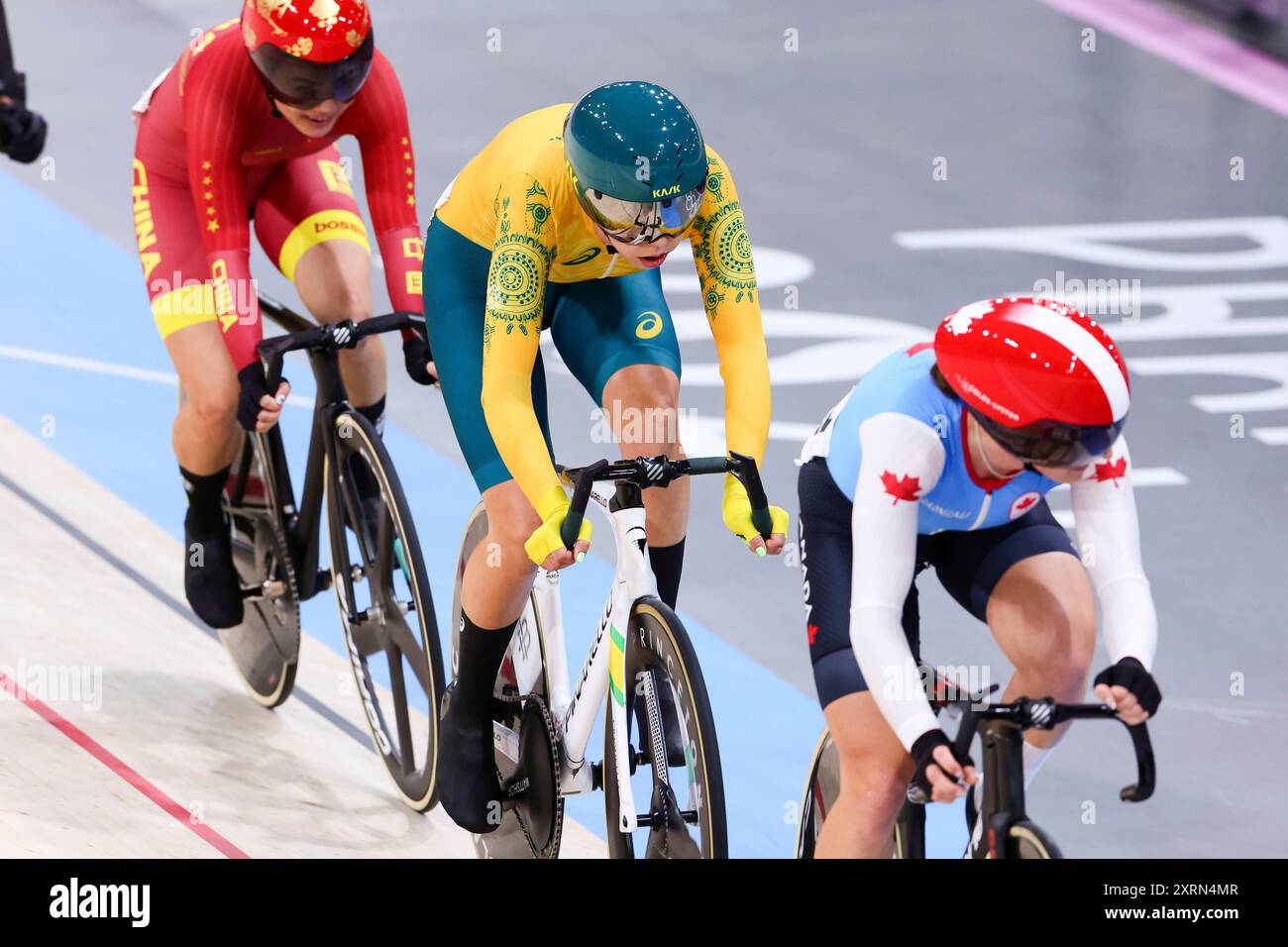 PARIS, FRANCE - AUGUST 11: Georgia Baker of Team Australia races during ...