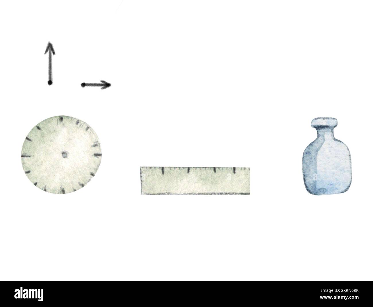 Newborn metric set. Clock with arrows, Centimeter, Weight for height ...