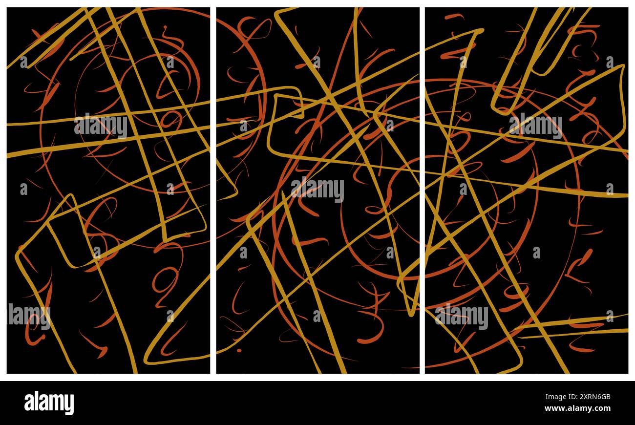 Modern interior triptych Stock Photo - Alamy