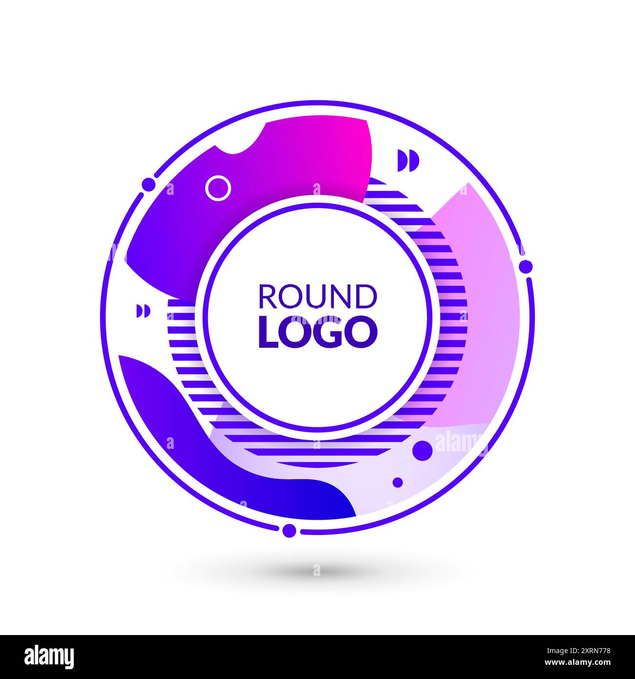 Abstract circle logo. Round frame icon. Corporate identity. Liquid ...