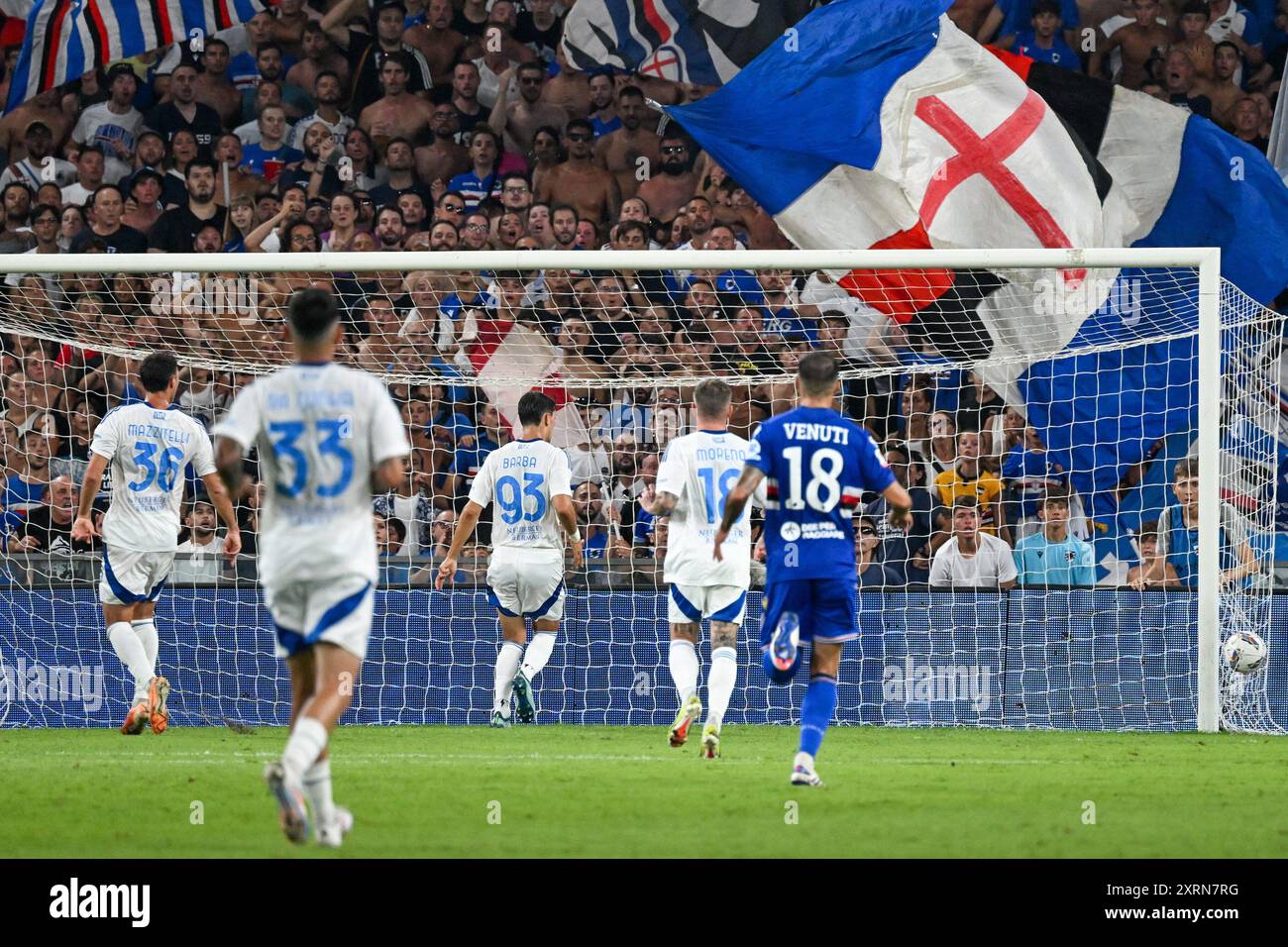 Sampdoria's Nicholas Ioannou scores a goal during the Italian Cup ...