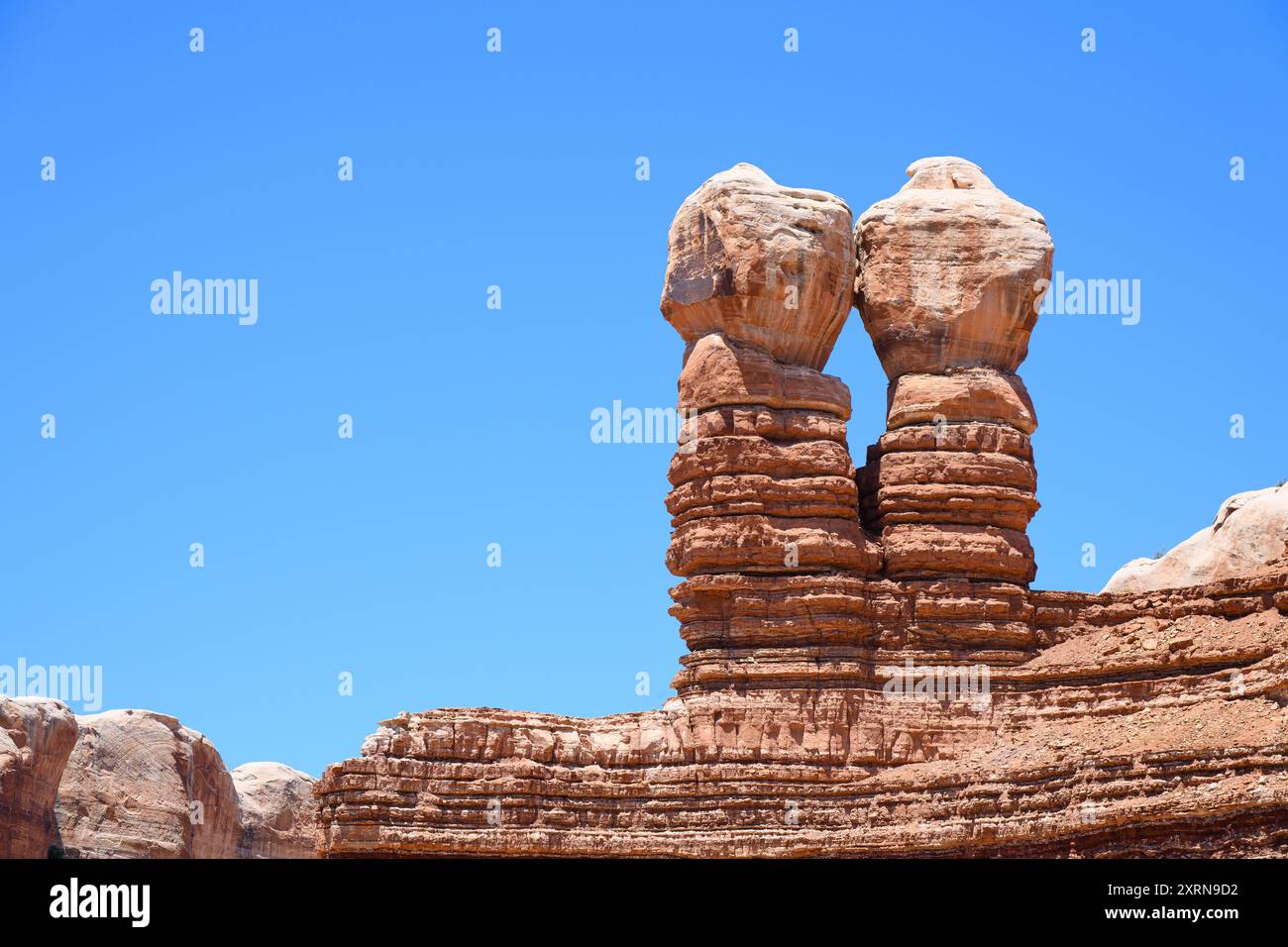 Twin Rocks geological feature named for Hero Twins of Navajo ledend in ...