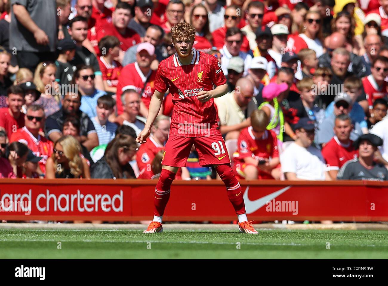 Liverpool, UK. 11th Aug, 2024. Luca Stephenson of Liverpool during the ...