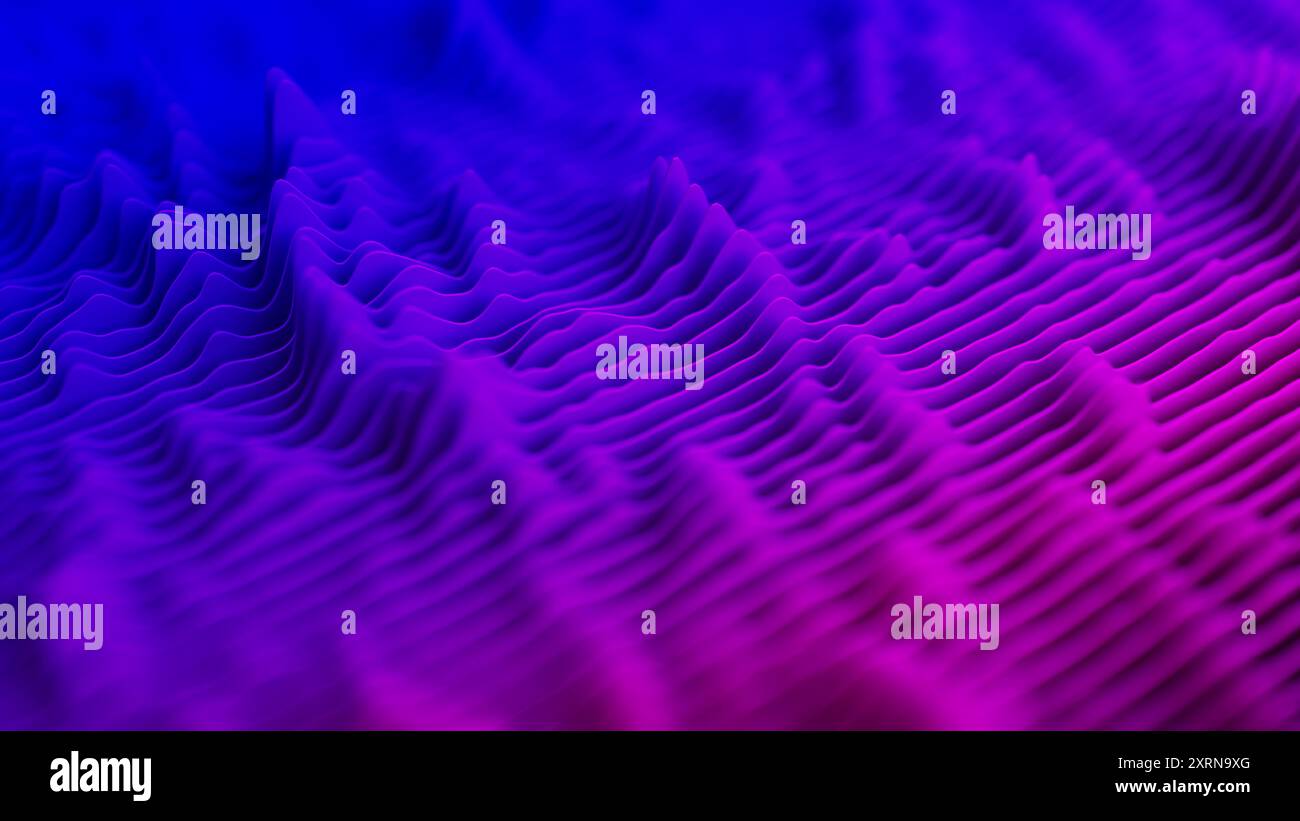 Abstract landscape with wavy slices. Audio paper cut equalizer. Layered ...