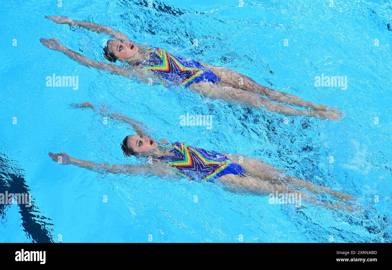 Saint Denis. 11th Aug, 2024. Maryna Aleksiiva/Vladyslava Aleksiiva of ...