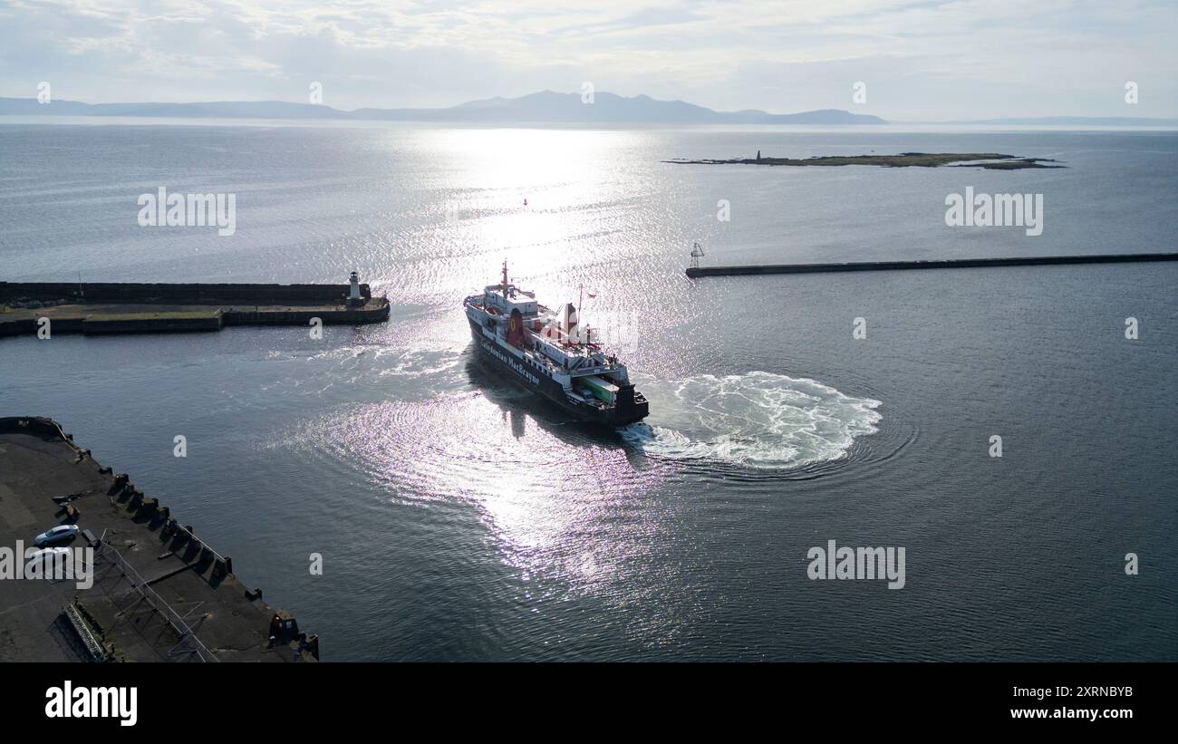 The Caledonian Macbrayne MV Isle of Arran ferry departing Ardrossan ...