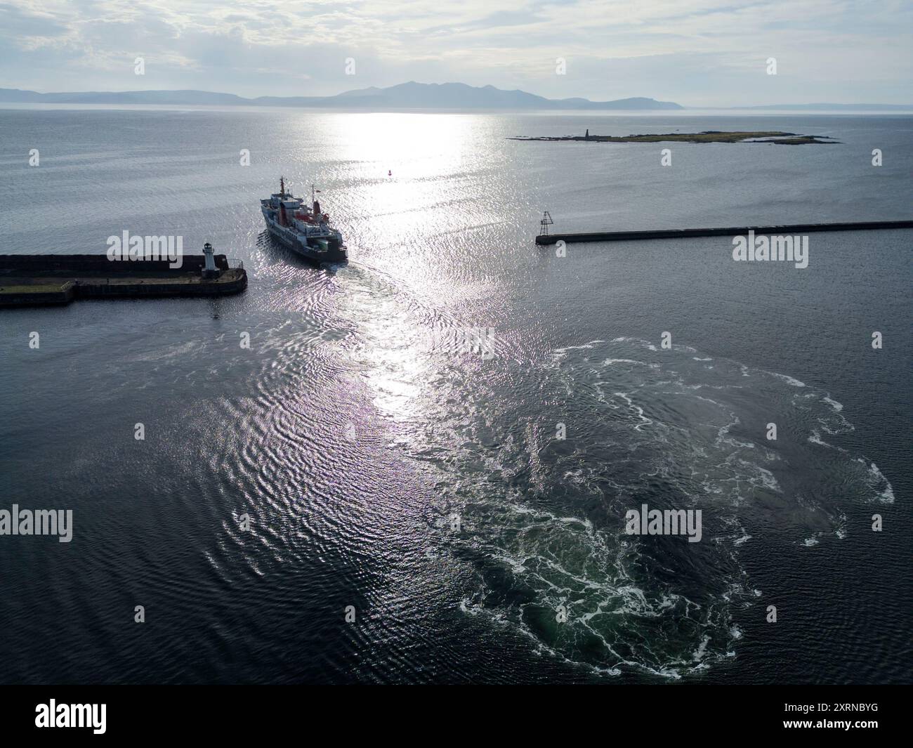 The Caledonian Macbrayne MV Isle of Arran ferry departing Ardrossan ...