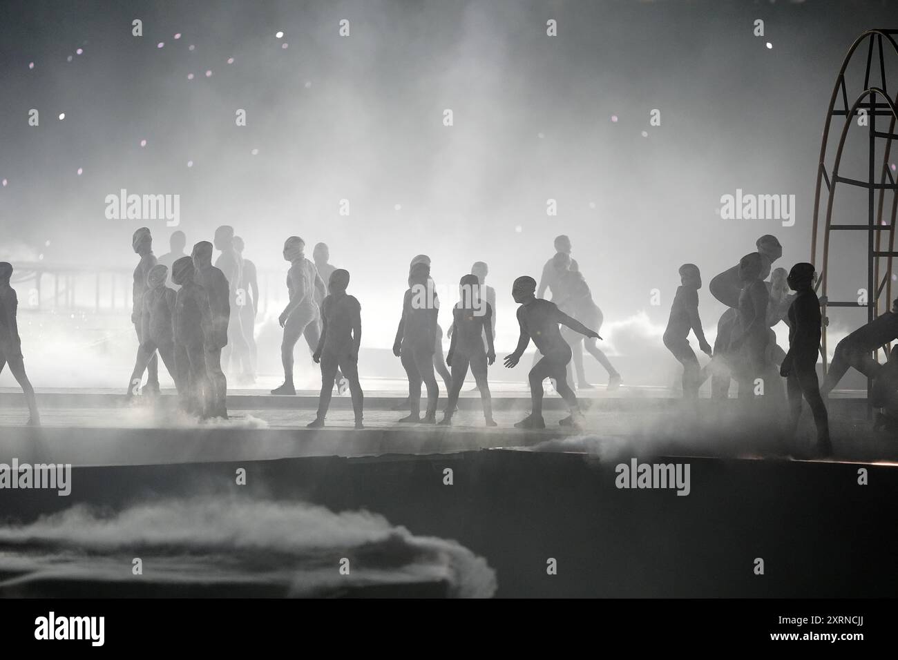 Performers during the closing ceremony of the 2024 Paris Olympic Games ...