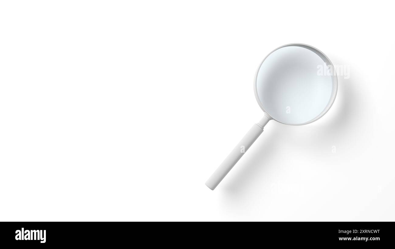 Magnifier isolated on white background. 3d illustration Stock Photo - Alamy