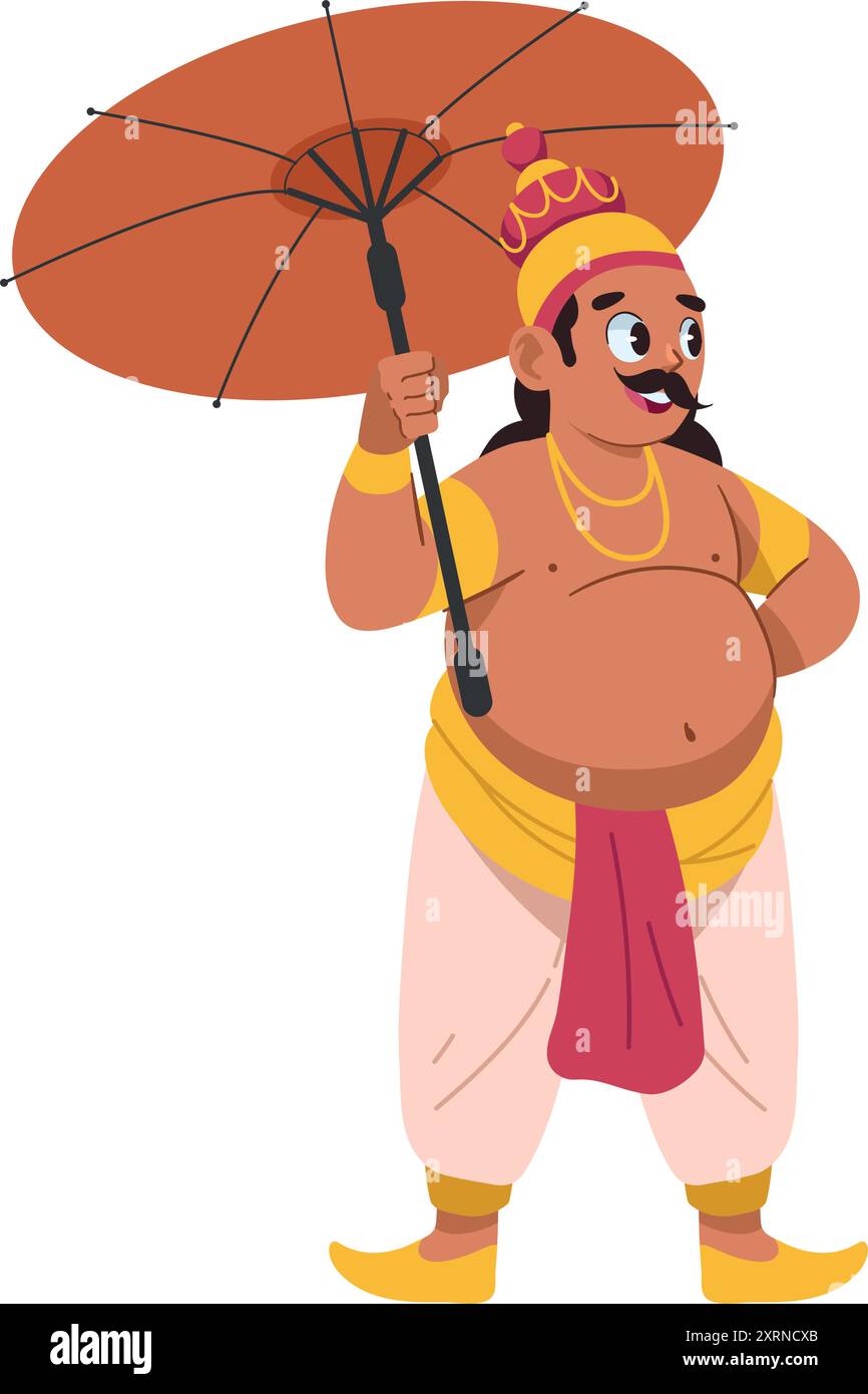 mahabali kerala old king with umbrella Stock Vector Image & Art - Alamy