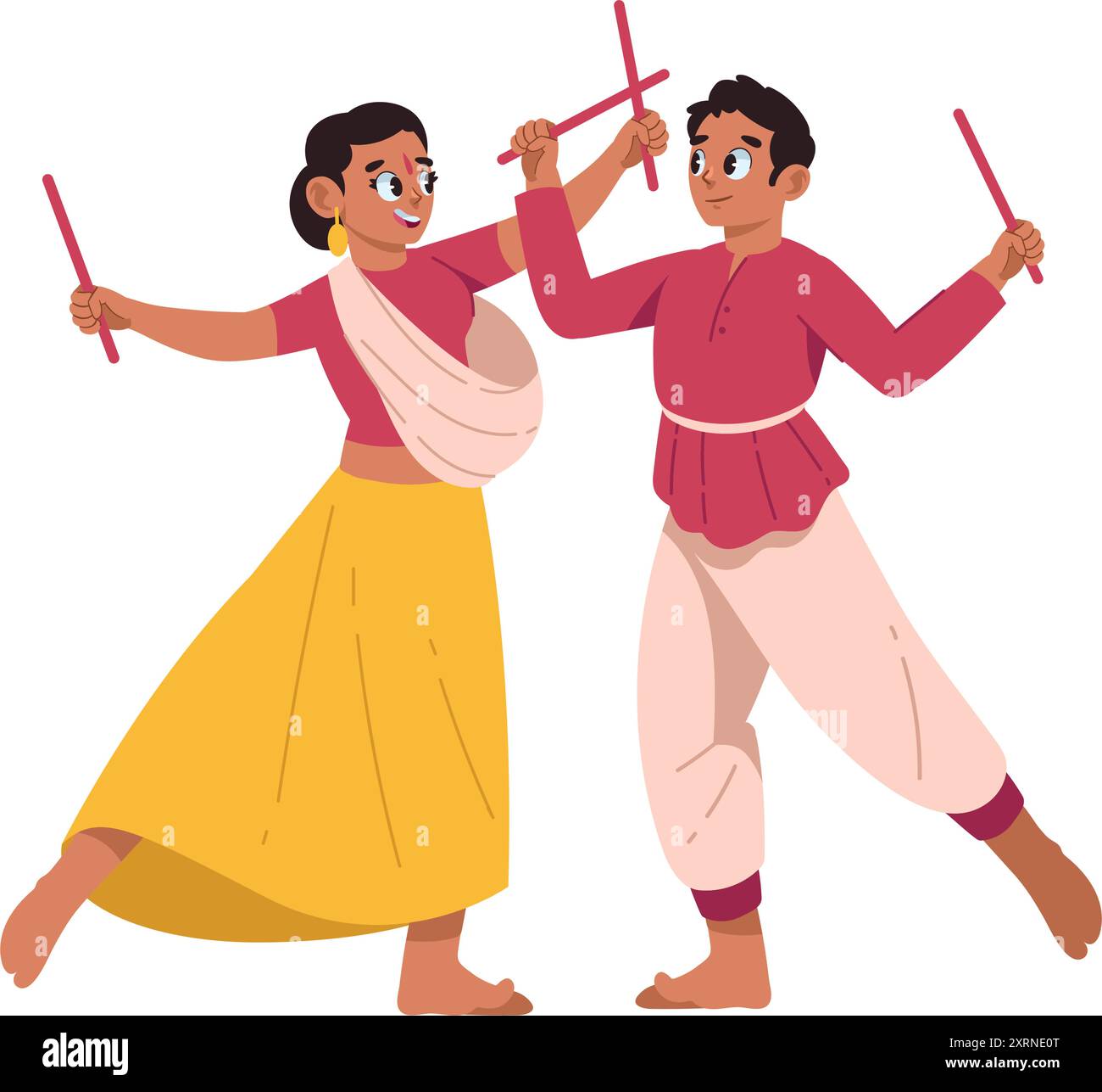 hindu couple dancing in navratri Stock Vector Image & Art - Alamy