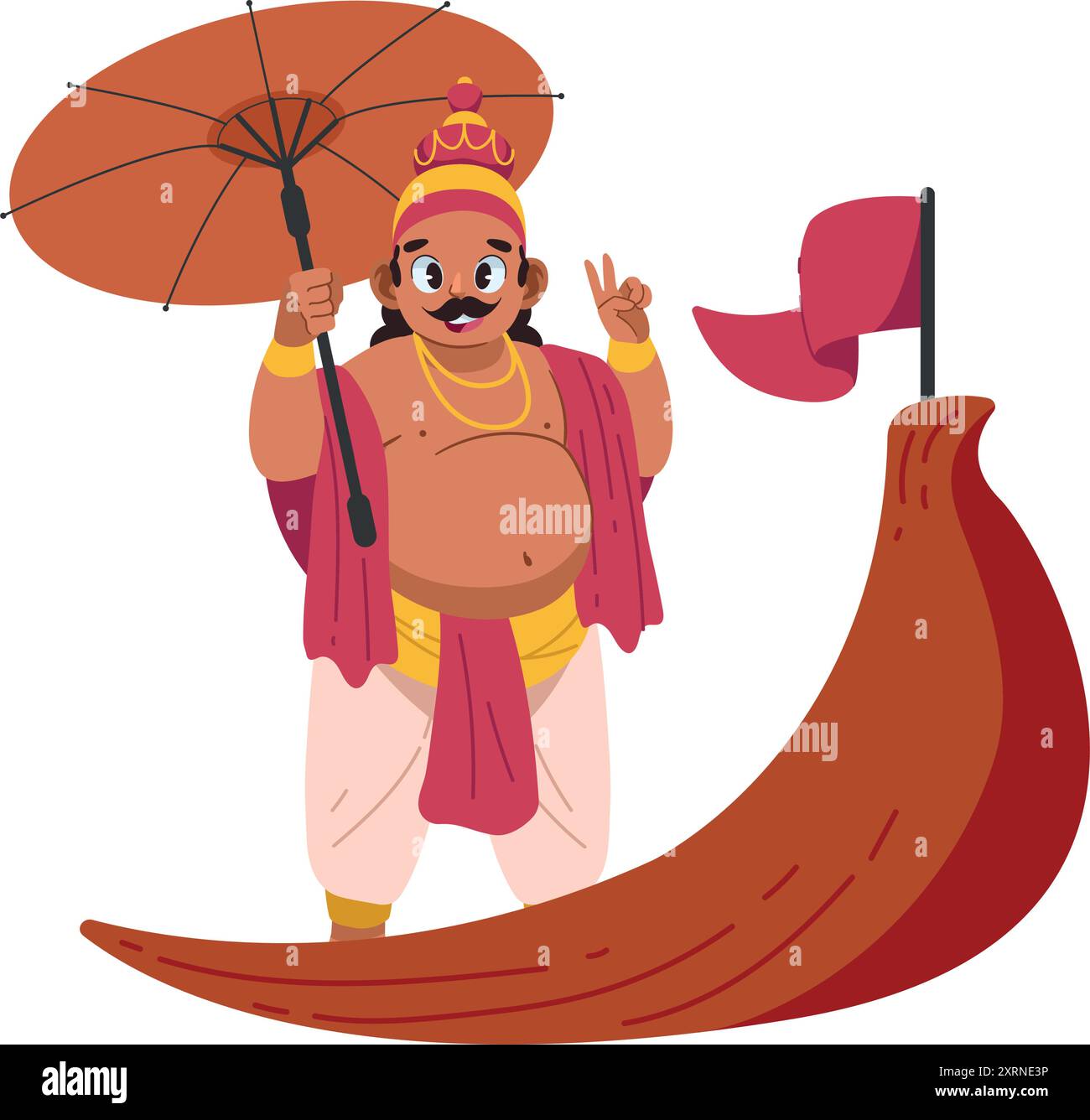 king mahabali in boat celebrating onam Stock Vector Image & Art - Alamy
