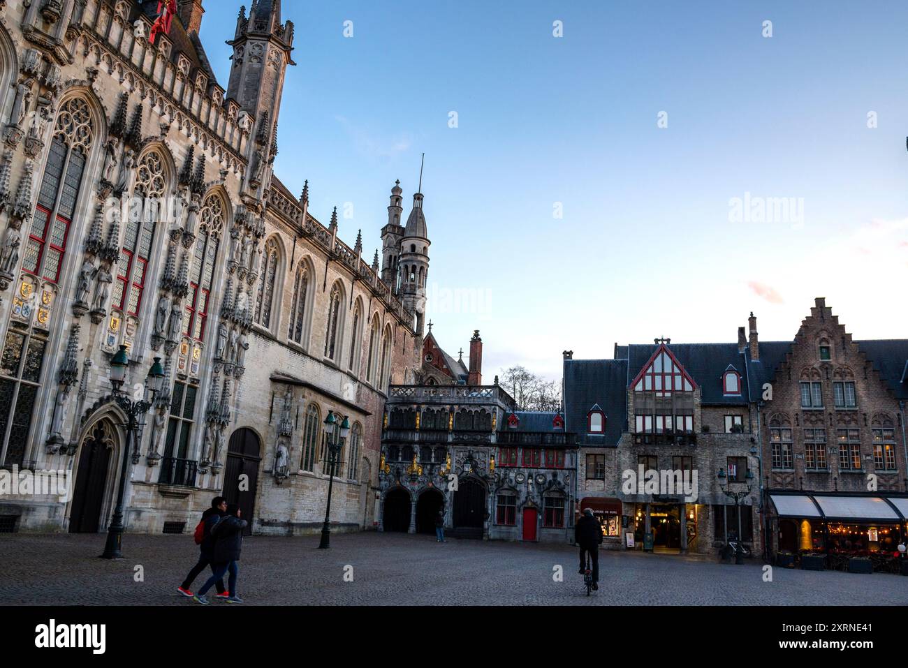 Late-Gothic monumental style Bruges City Hall, Belgium Stock Photo - Alamy