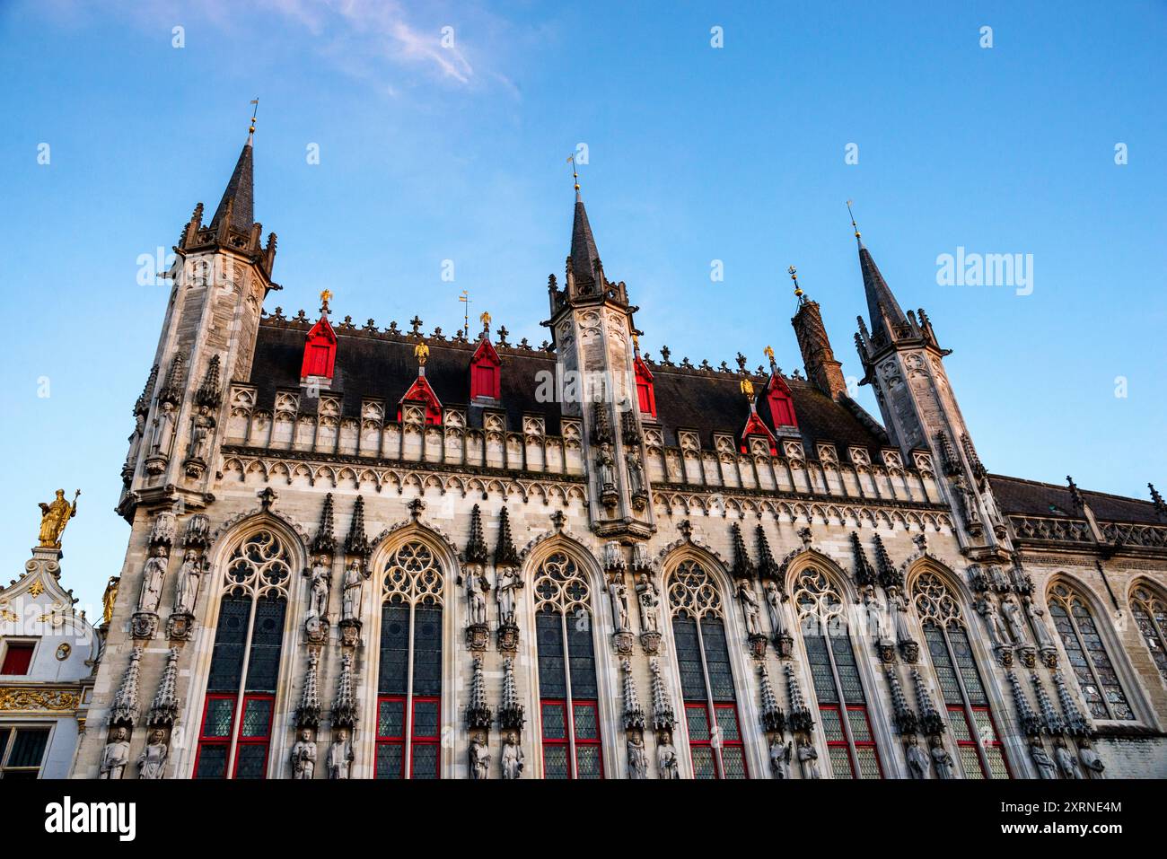 Late-Gothic monumental style Bruges City Hall, Belgium Stock Photo - Alamy