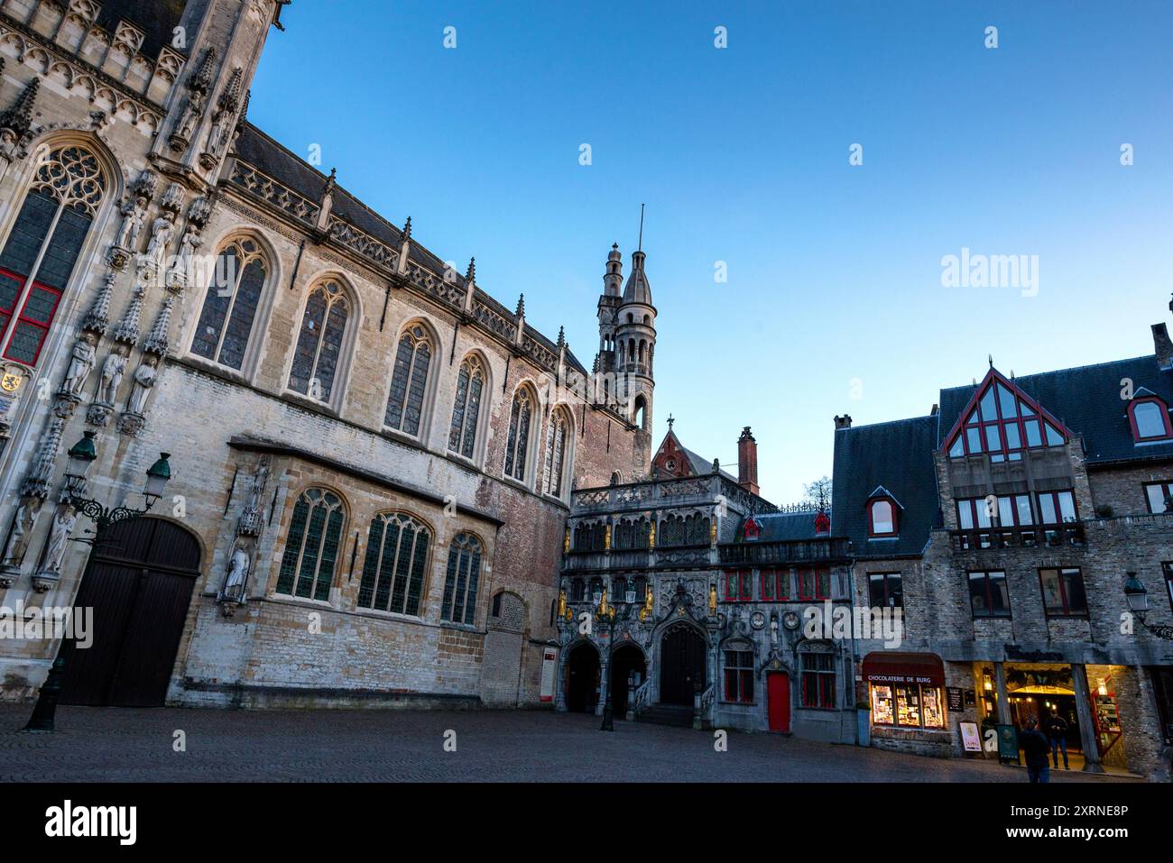Late-Gothic monumental style Bruges City Hall, Belgium Stock Photo - Alamy