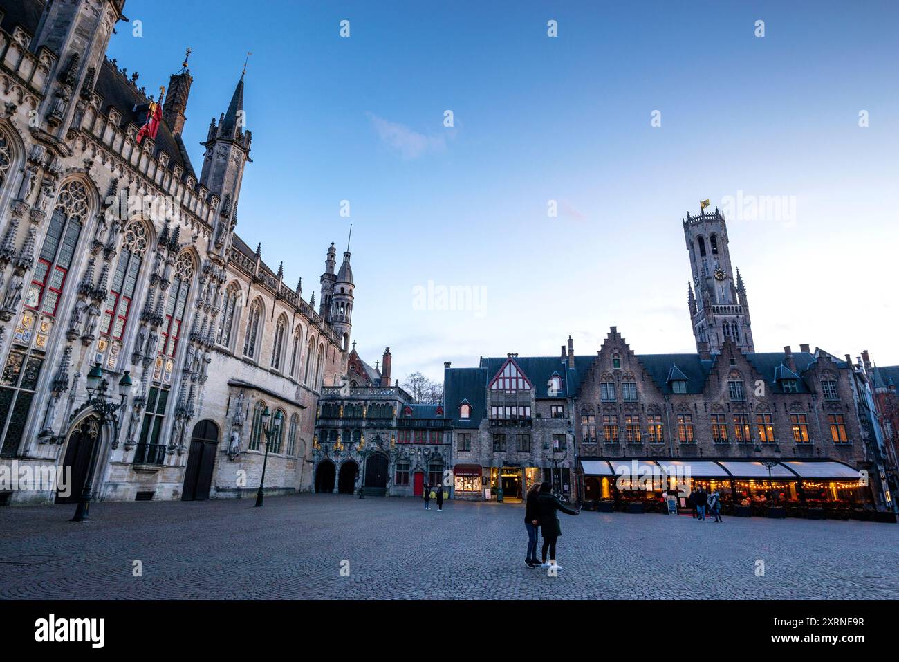 Late-Gothic monumental style Bruges City Hall, Belgium Stock Photo - Alamy