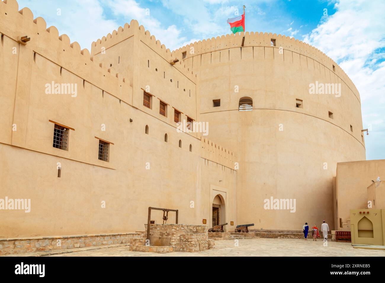 Arabic citadel fortress view from the inner yard to main tower with ...