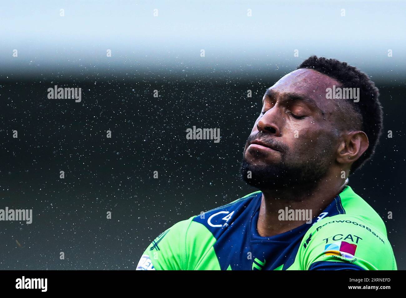 Wimbledon, UK. 11th Aug, 2024. Zane Musgrove of Warrington Wolves makes ...