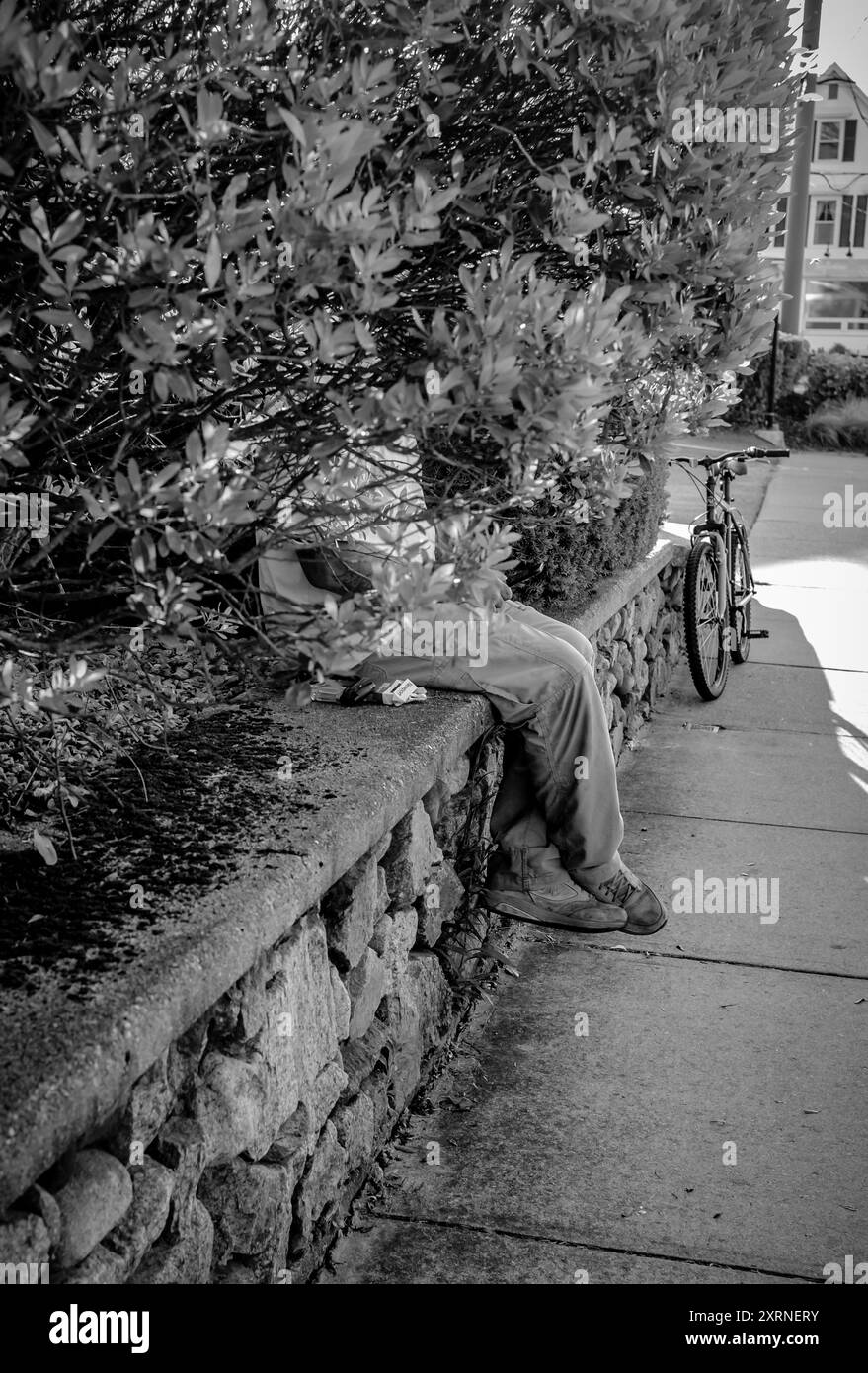 On this very hot summer day this bike rider and his bicycle need to ...
