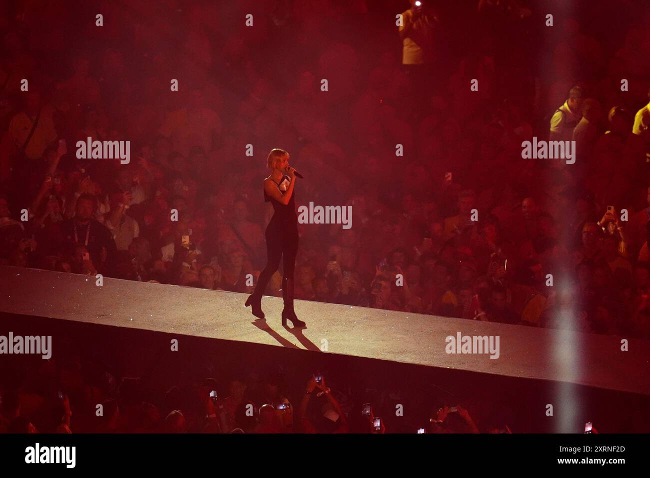 Singer Angele Angele performs during the closing ceremony of the 2024 ...
