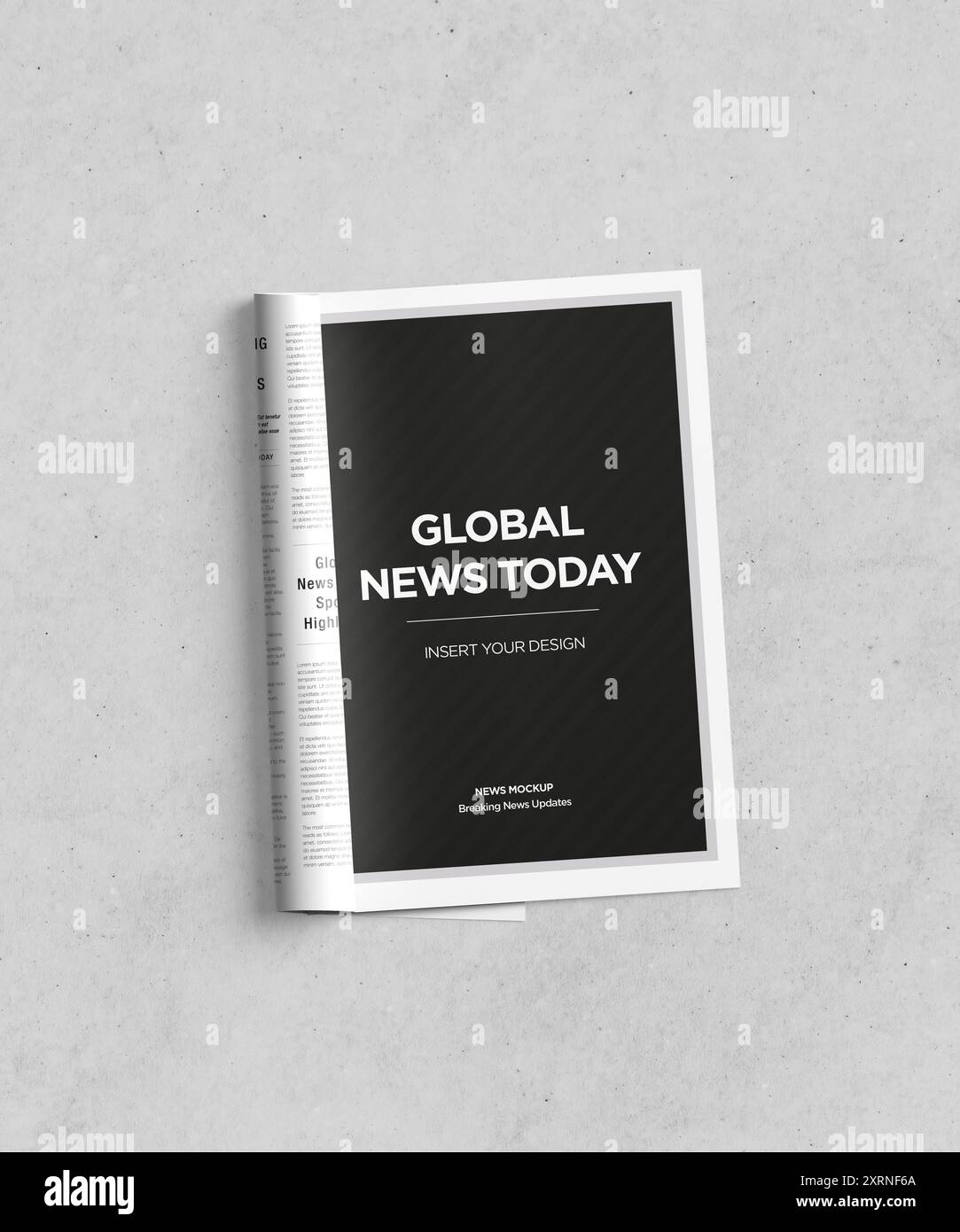 Newspaper Advertising Magazine Brochure Mockup 3D Rendering Stock Photo ...