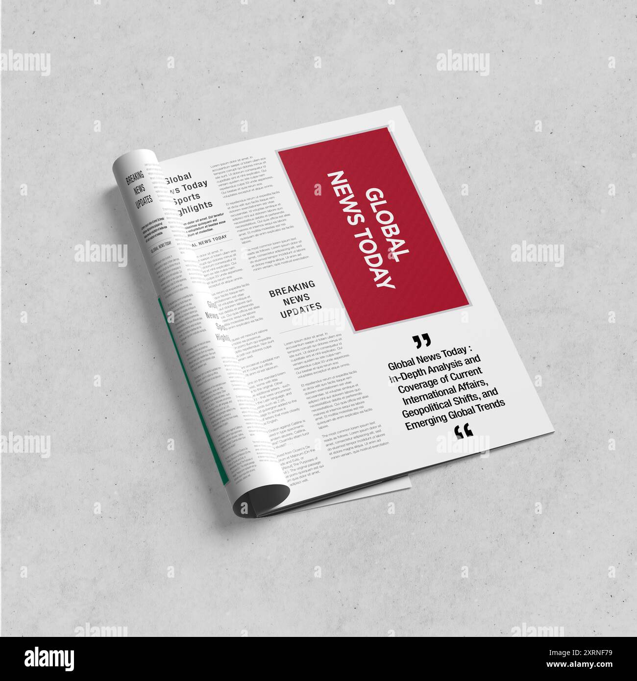 Newspaper Advertising Magazine Brochure Mockup 3D Rendering Stock Photo ...