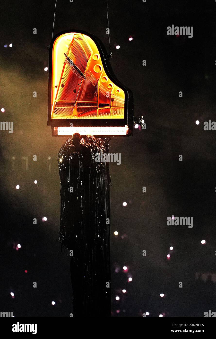 Paris, France. 11th Aug, 2024. Pianist Alain Roche performs the Hymn to ...