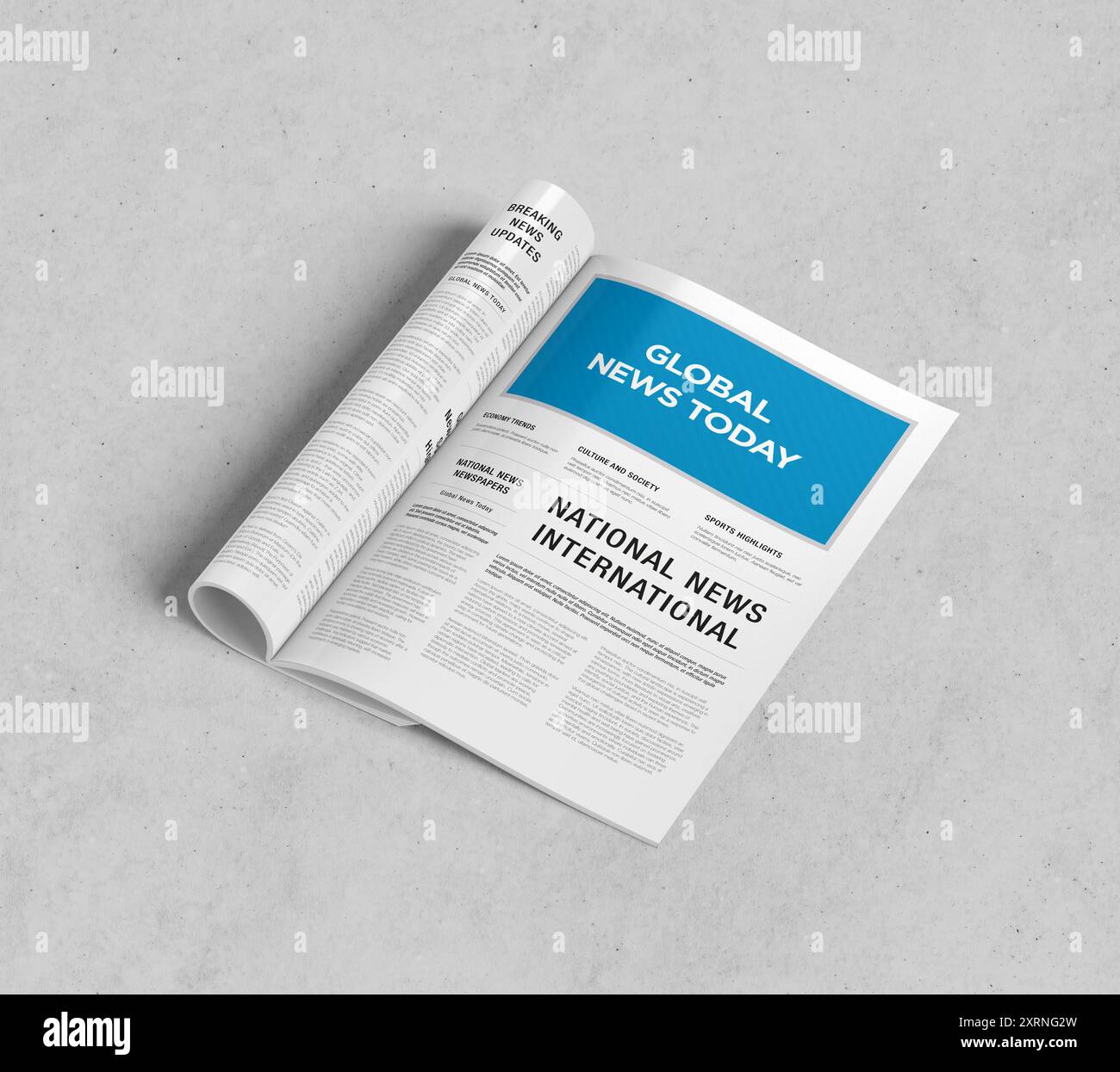 Newspaper Advertising Magazine Brochure Mockup 3D Rendering Stock Photo ...