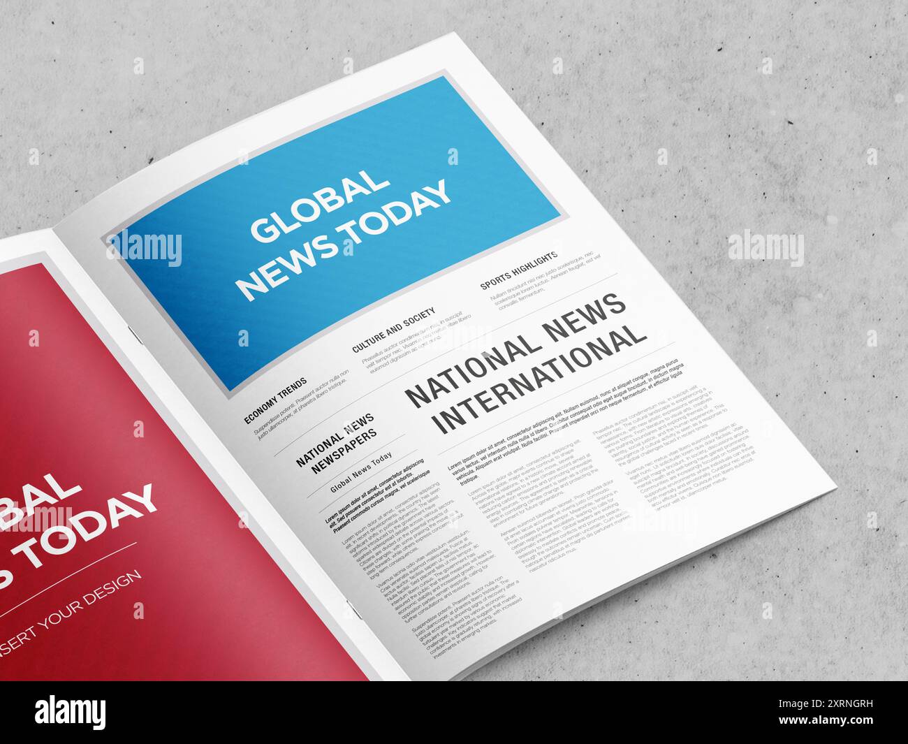 Newspaper Advertising Magazine Brochure Mockup 3D Rendering Stock Photo ...