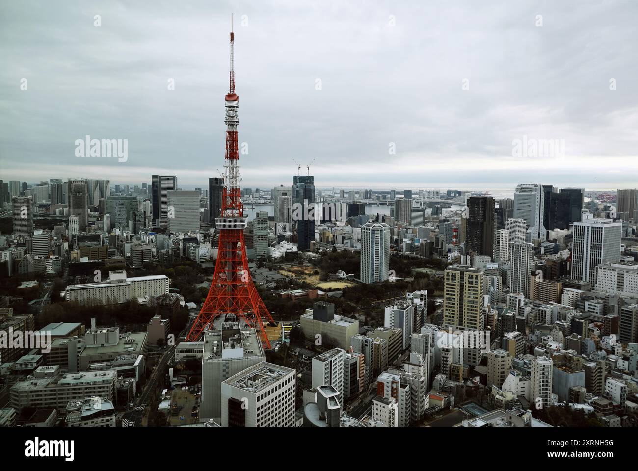 Tokyo scenery Cloudy sky and Tokyo Tower Stock Photo - Alamy