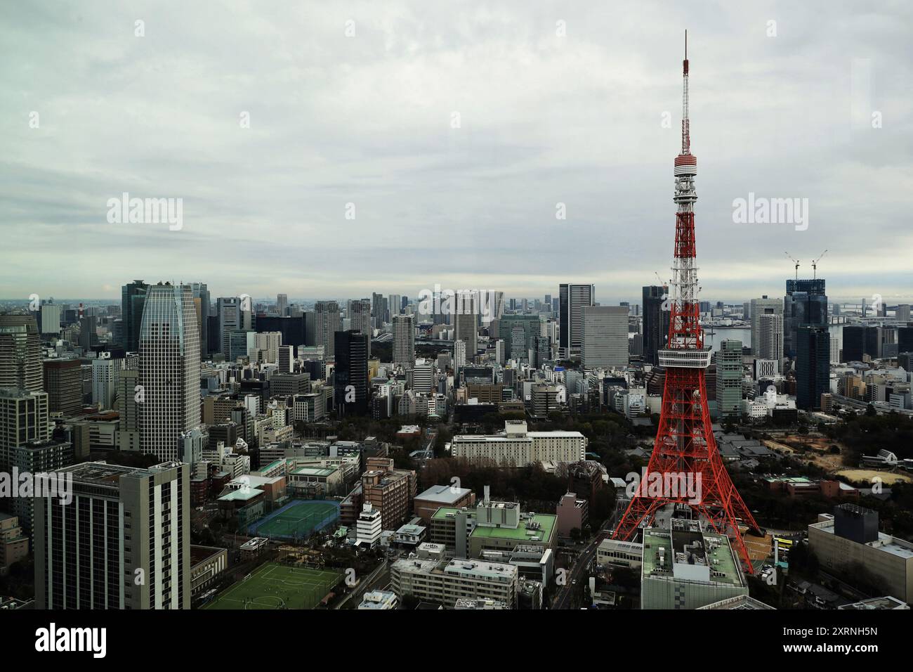 Tokyo scenery Cloudy sky and Tokyo Tower Stock Photo - Alamy